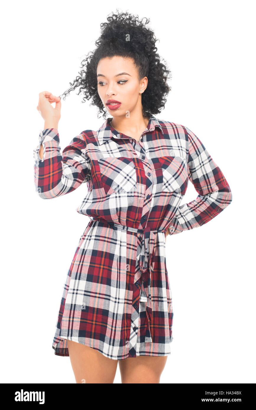 Young fashion model isolated on a white background Stock Photo - Alamy