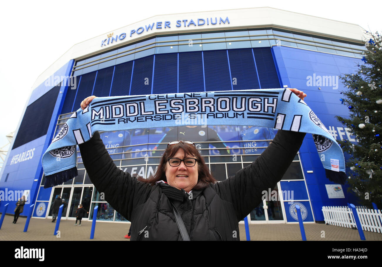 Middlesbrough supporter Denise Boomer poses for a picture before the ...