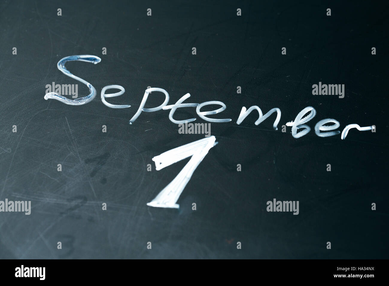 September 1 The phrase written in chalk on the blackboard Stock Photo ...