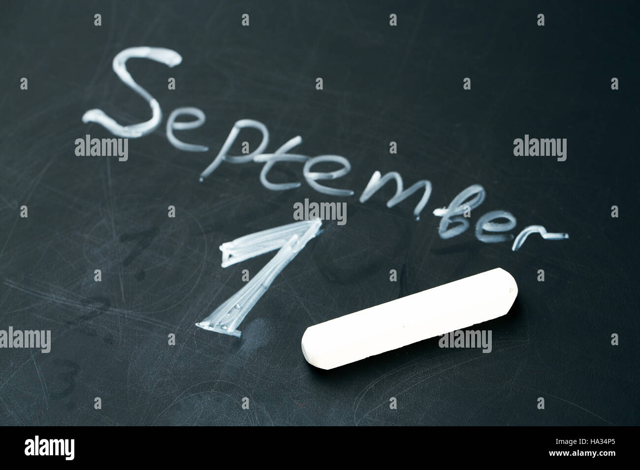 September 1 The phrase written in chalk on the blackboard Stock Photo ...