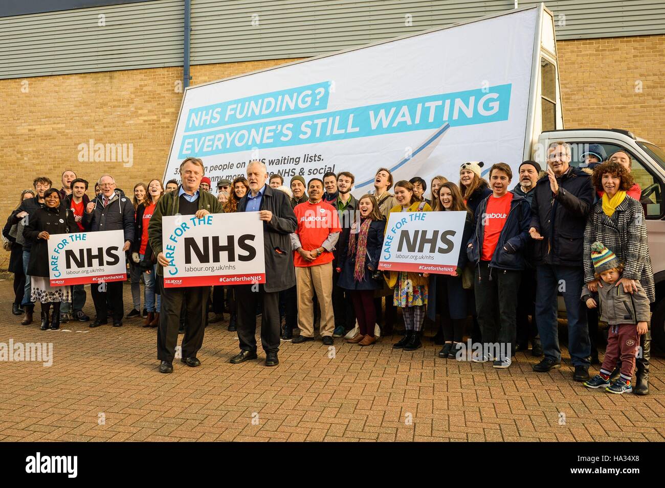 Labour leader Jeremy Corbyn poses with party activists as he launches ...
