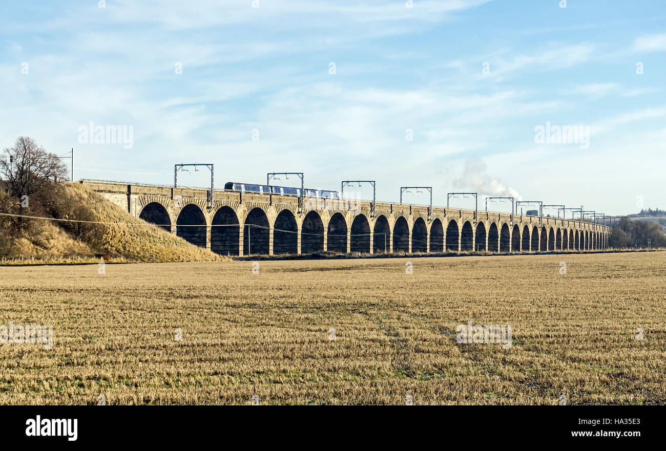 Scotrail Class 170 DMU on Newbridge Viaduct in West Lothian Scotland ...