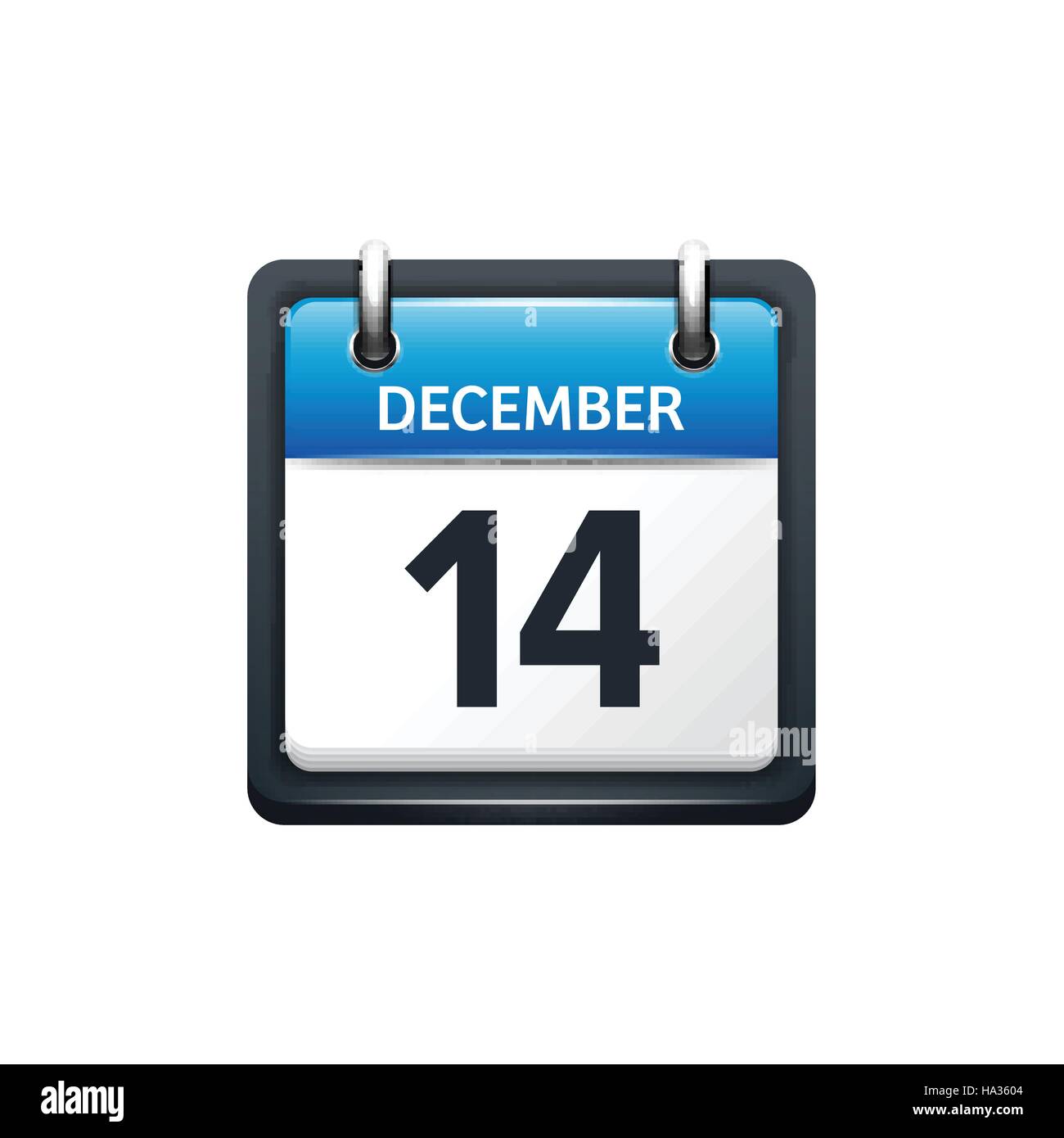 December 14. Isometric Calendar Icon With Shadow.Vector Illustration ...