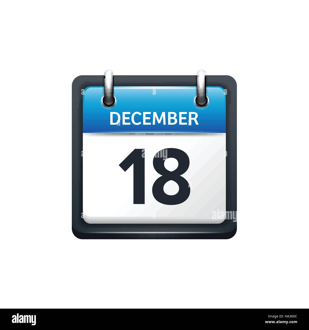 December Calendar Icon Vector Flat Illustration Style Month High ...