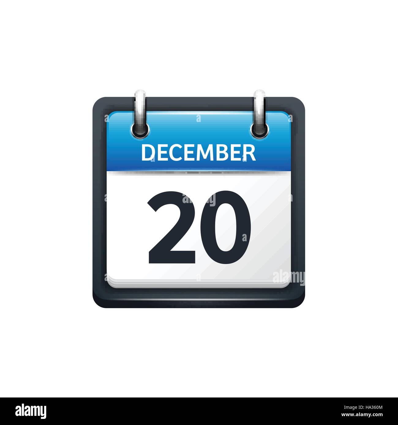 December 20. Isometric Calendar Icon With Shadow.Vector Illustration ...