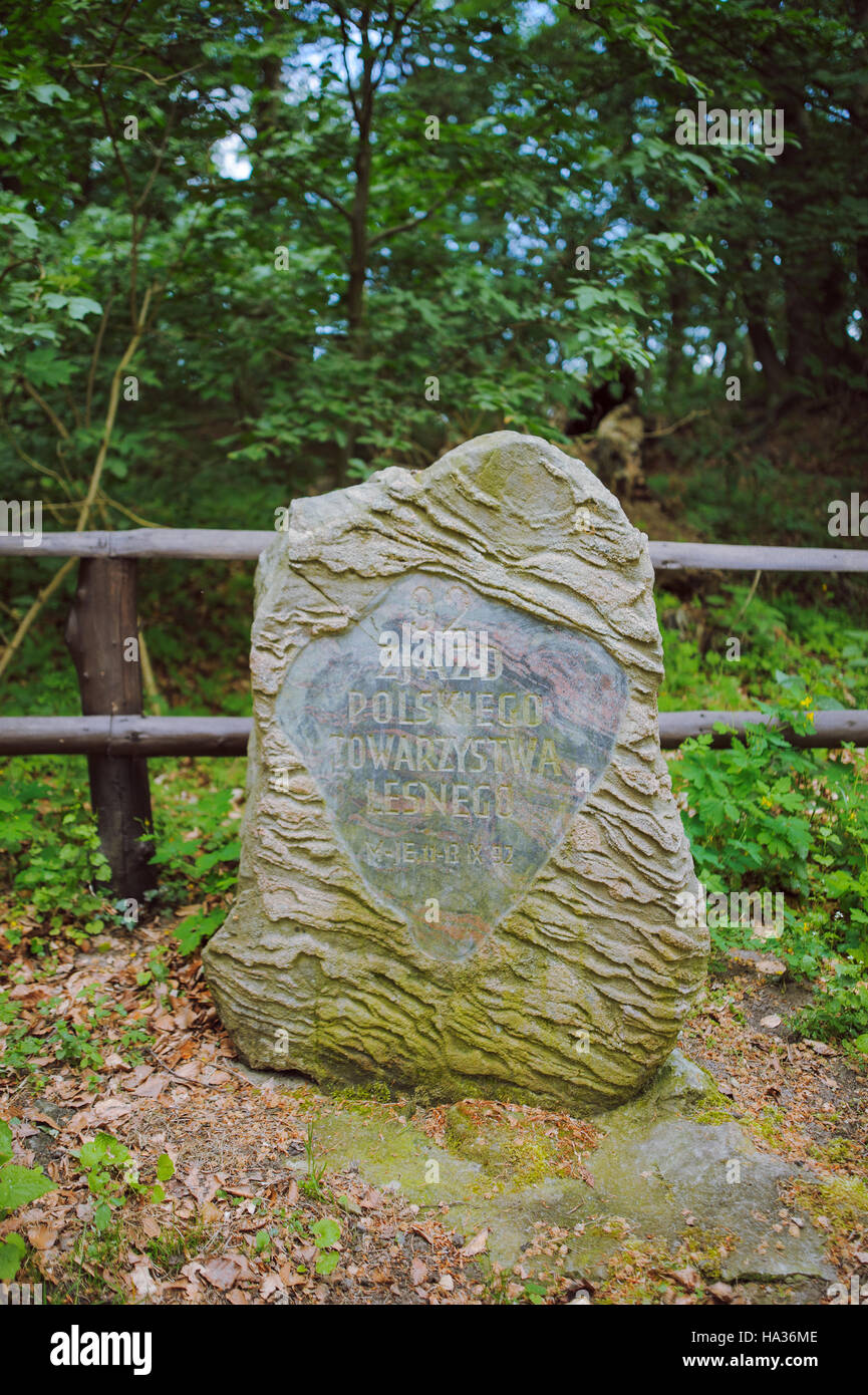very old stone monument in the forest Stock Photo - Alamy