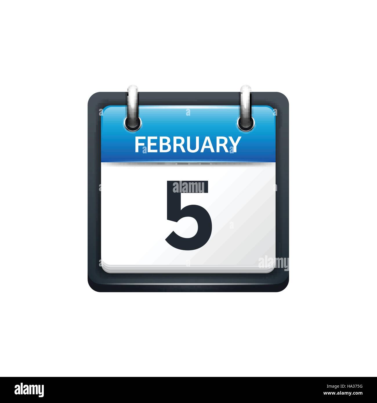 February 5. Isometric Calendar Icon With Shadow.Vector Illustration ...
