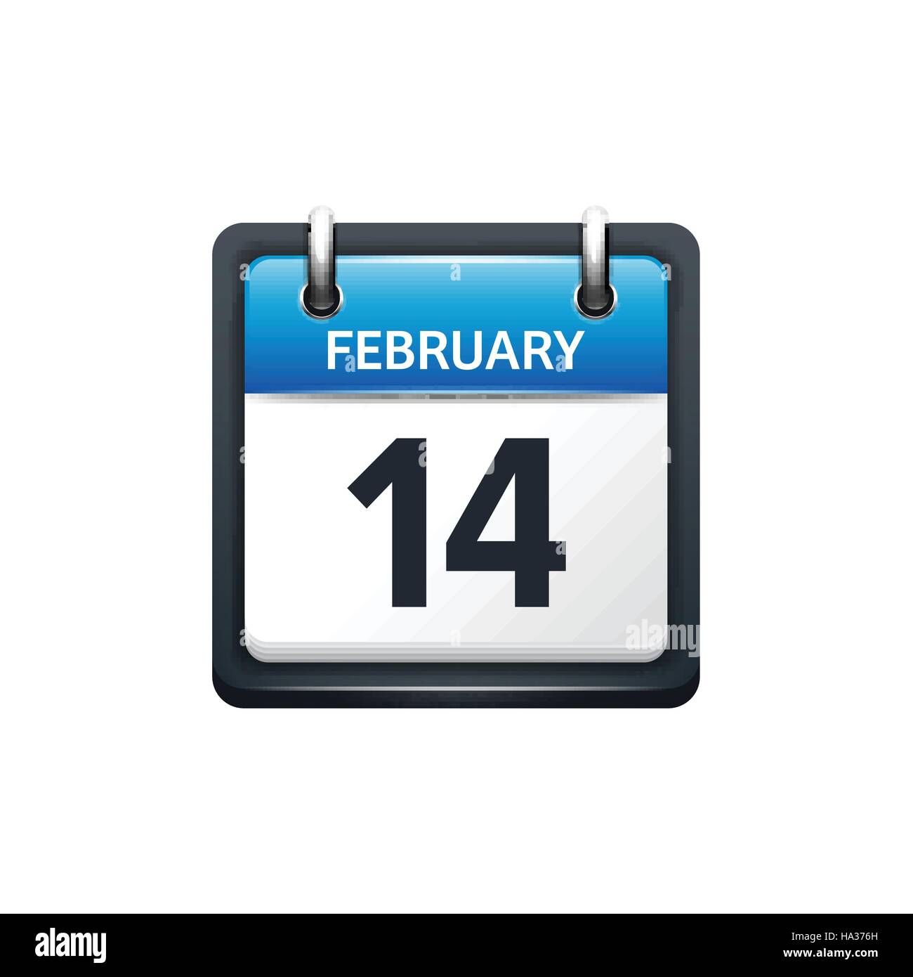 February 14. Isometric Calendar Icon With Shadow.Vector Illustration ...