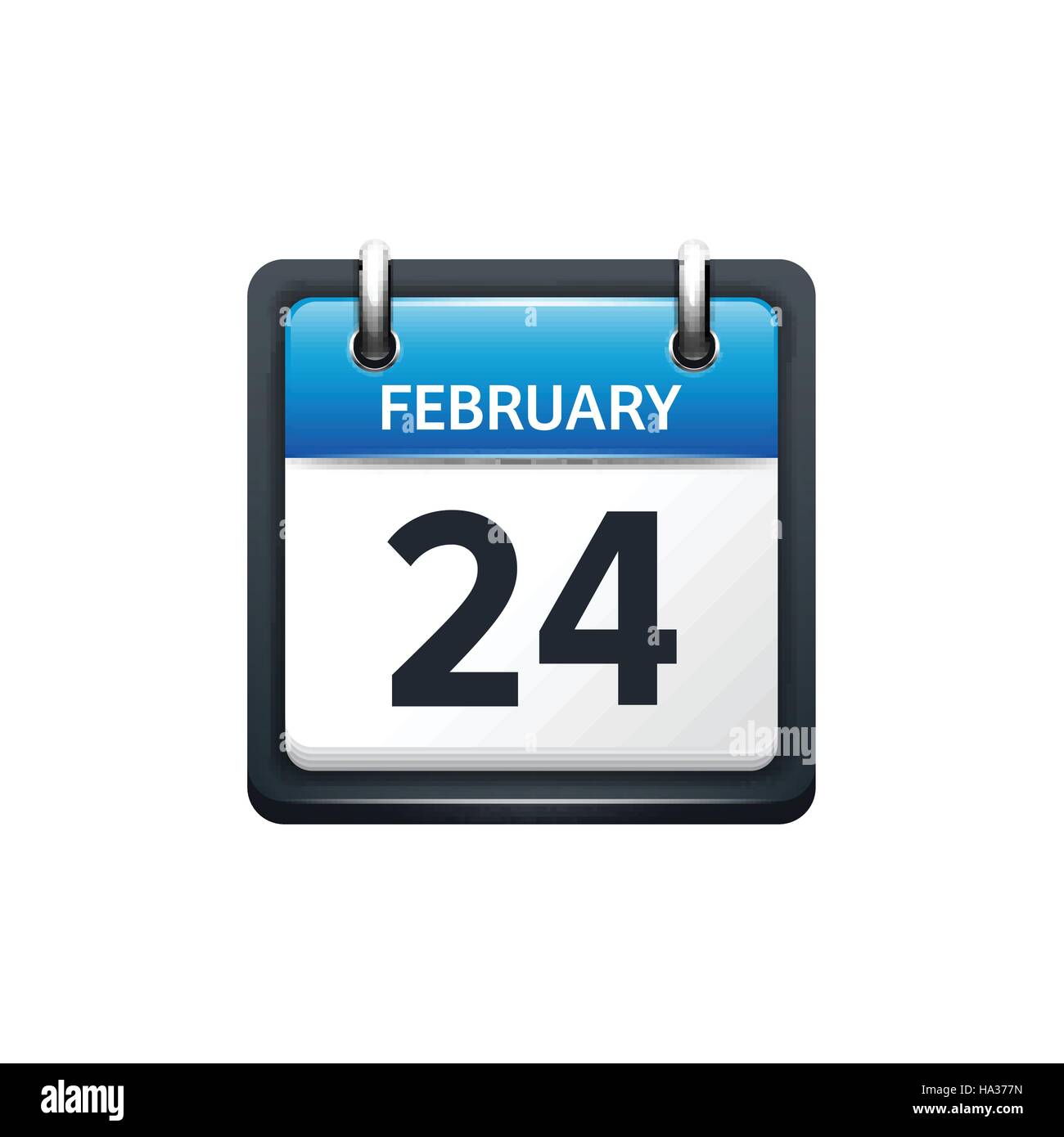 February 24. Isometric Calendar Icon With Shadow.Vector Illustration ...