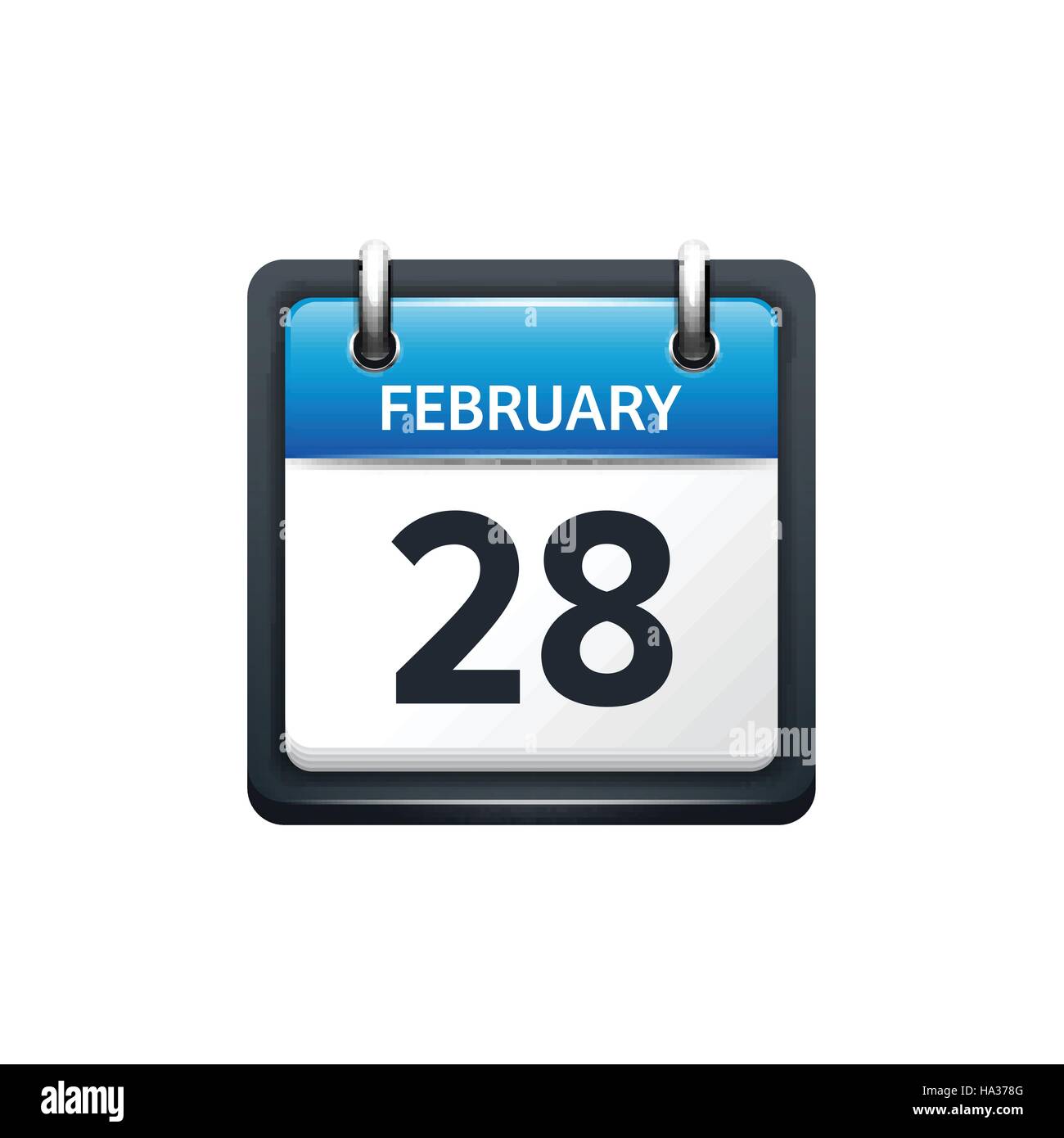 February 28. Isometric Calendar Icon With Shadow.Vector Illustration ...
