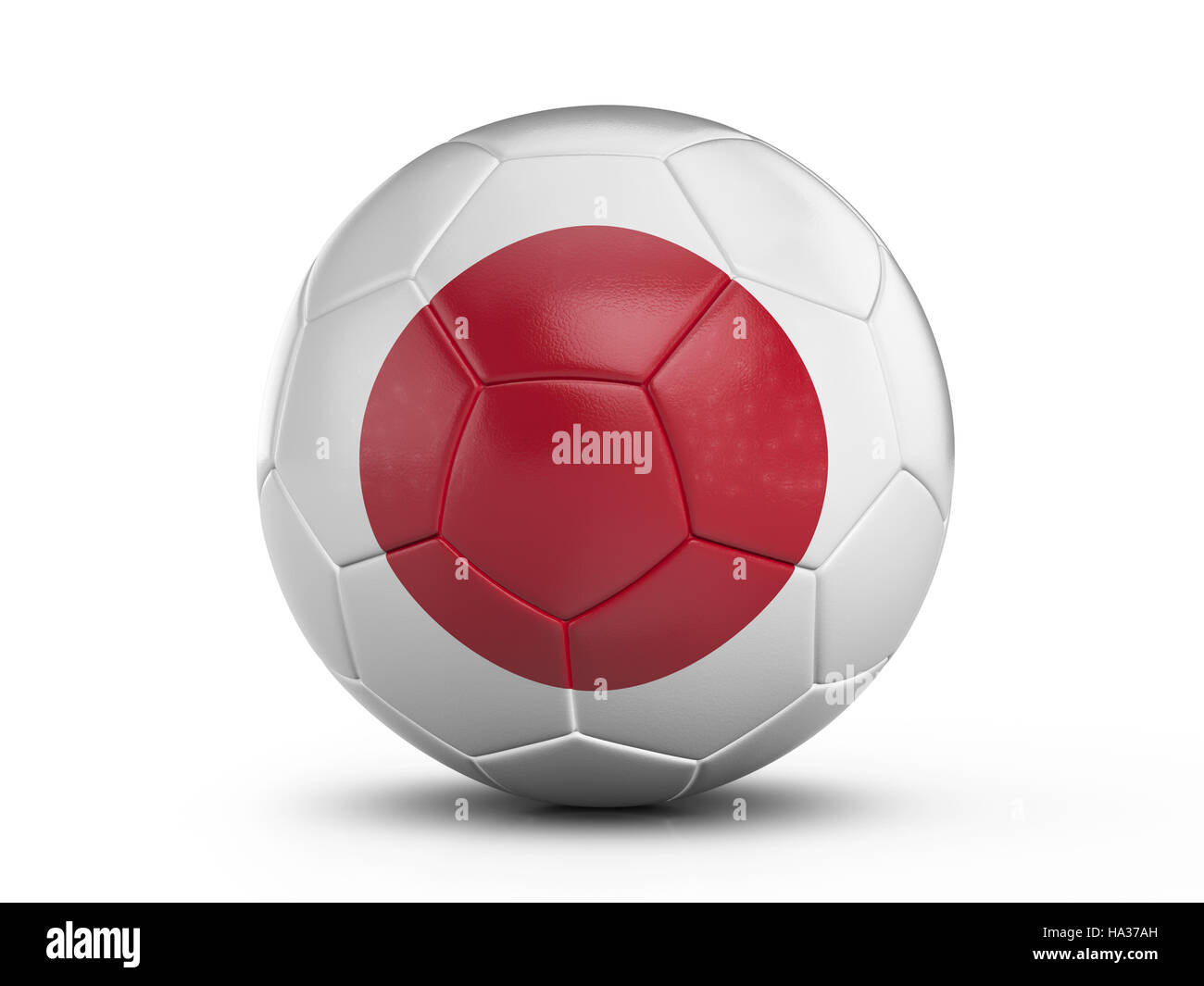 Soccer ball Japan flag on a white background. 3D illustration Stock ...