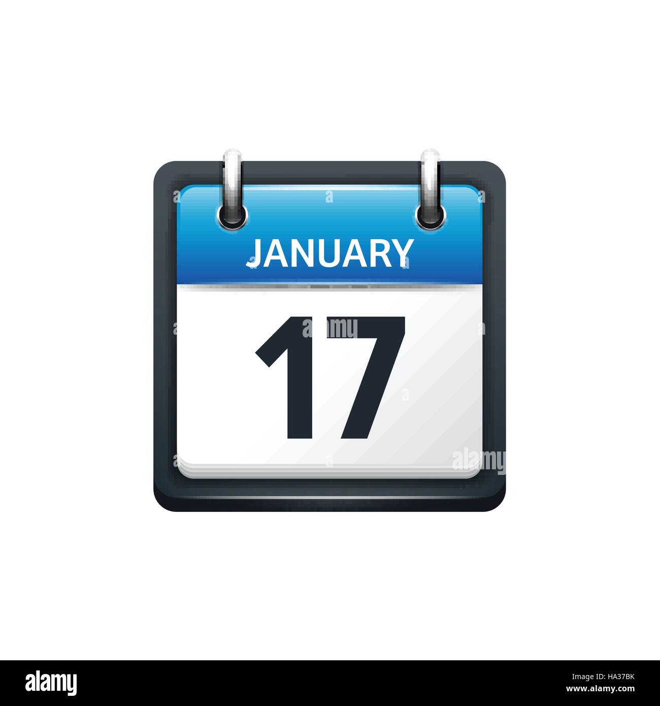 January 17. Isometric Calendar Icon With Shadow.Vector Illustration ...
