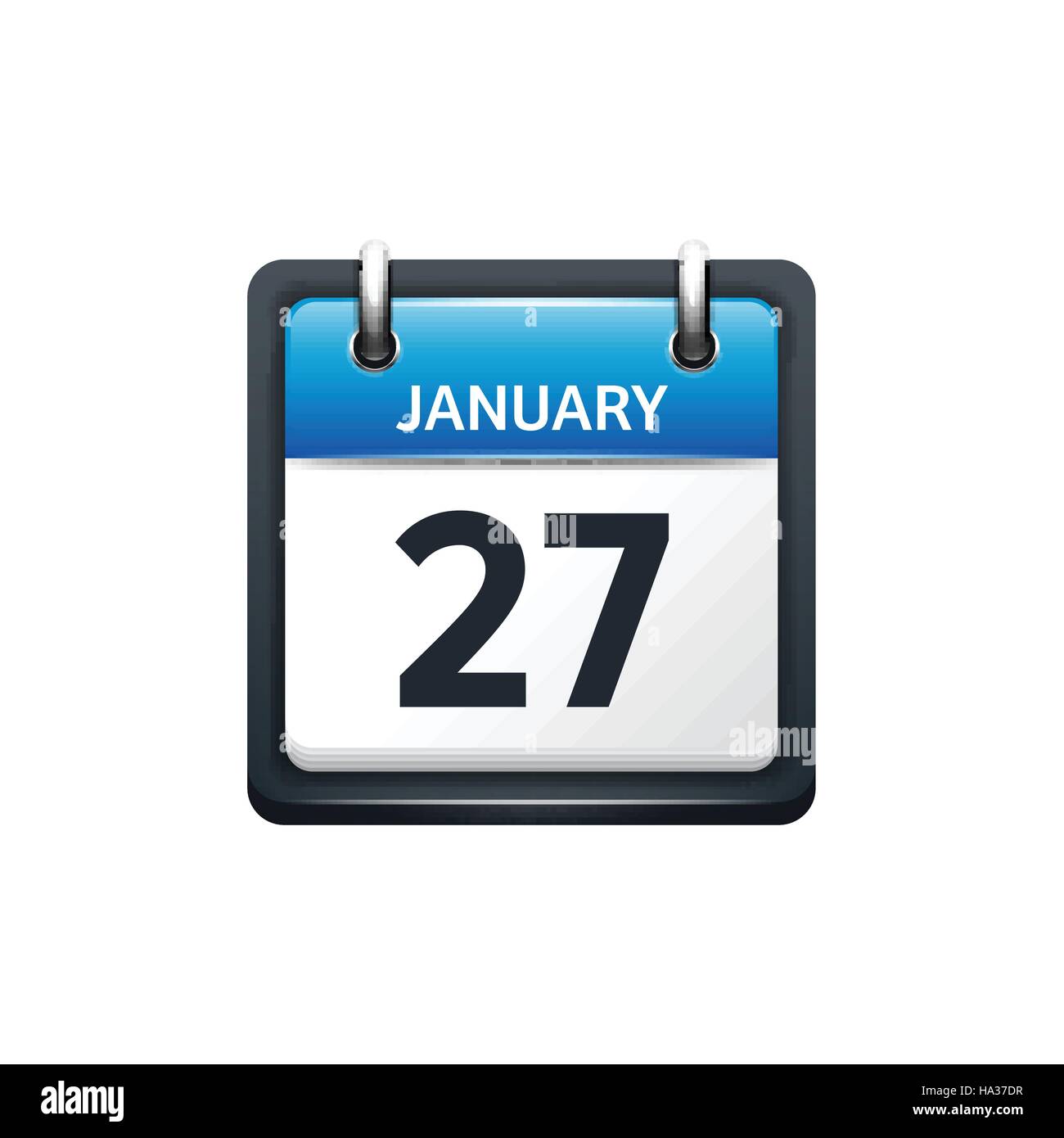 January 27. Isometric Calendar Icon With Shadow.Vector Illustration ...