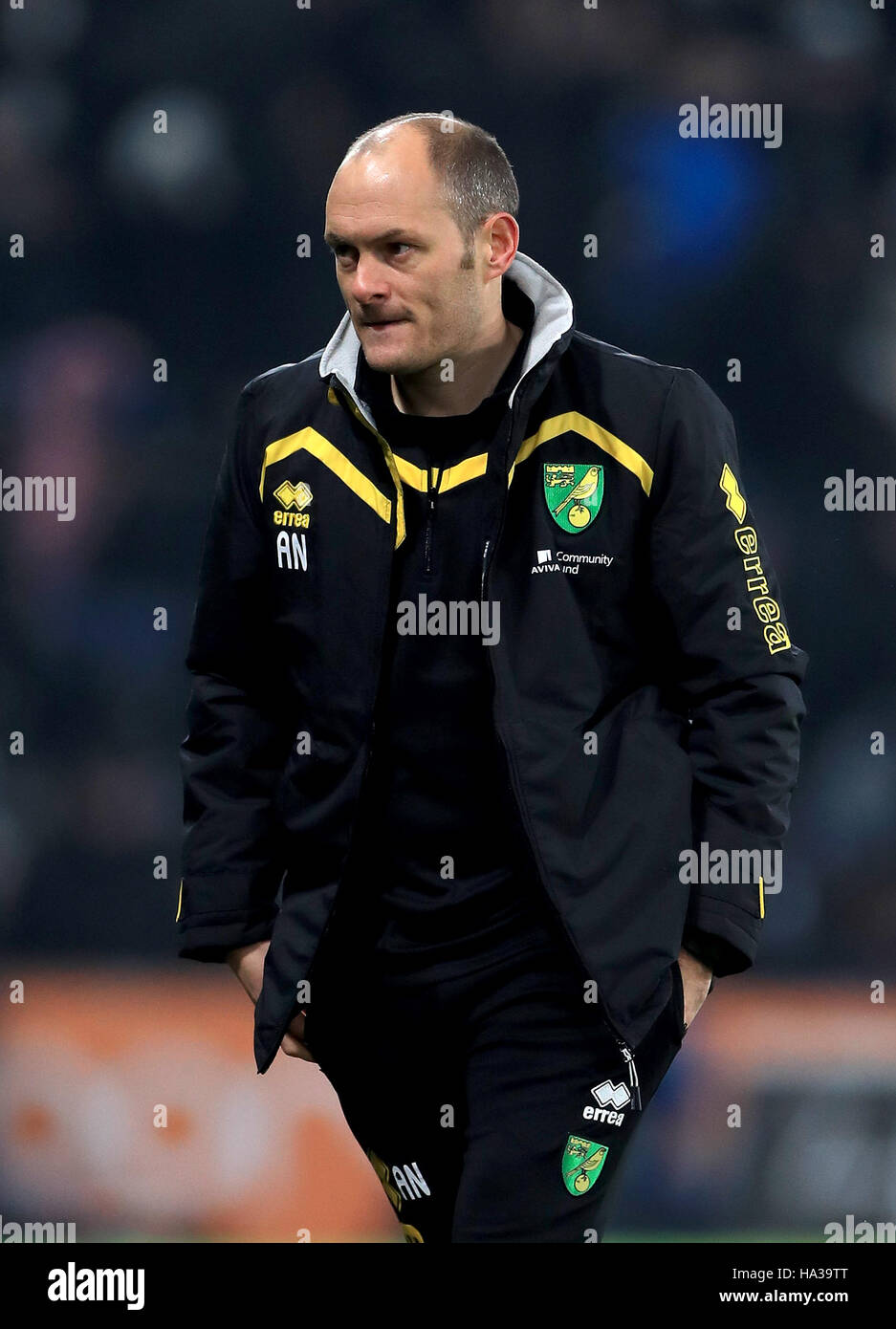 Norwich City manager Alex Neil looks dejected at the final whistle ...