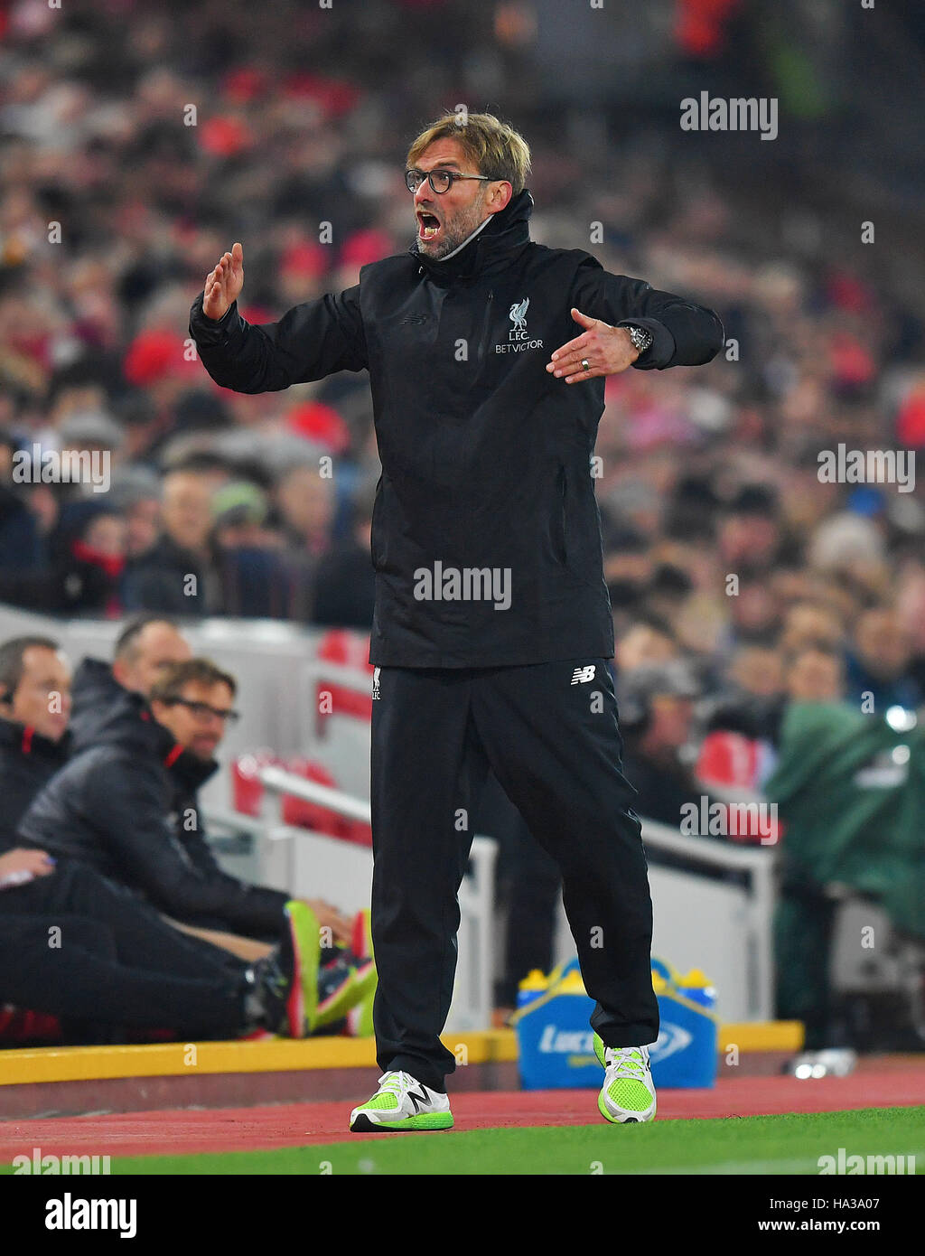 Liverpool manager Jurgen Klopp during the Premier League match at ...