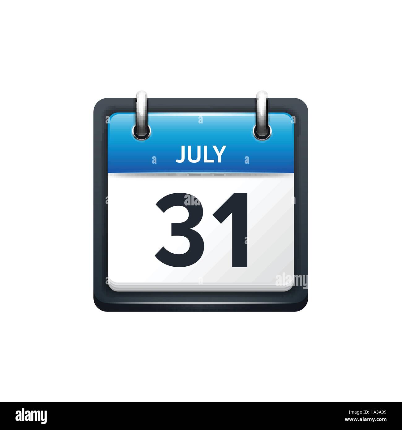 July 31. Isometric Calendar Icon With Shadow.Vector Illustration,Flat ...