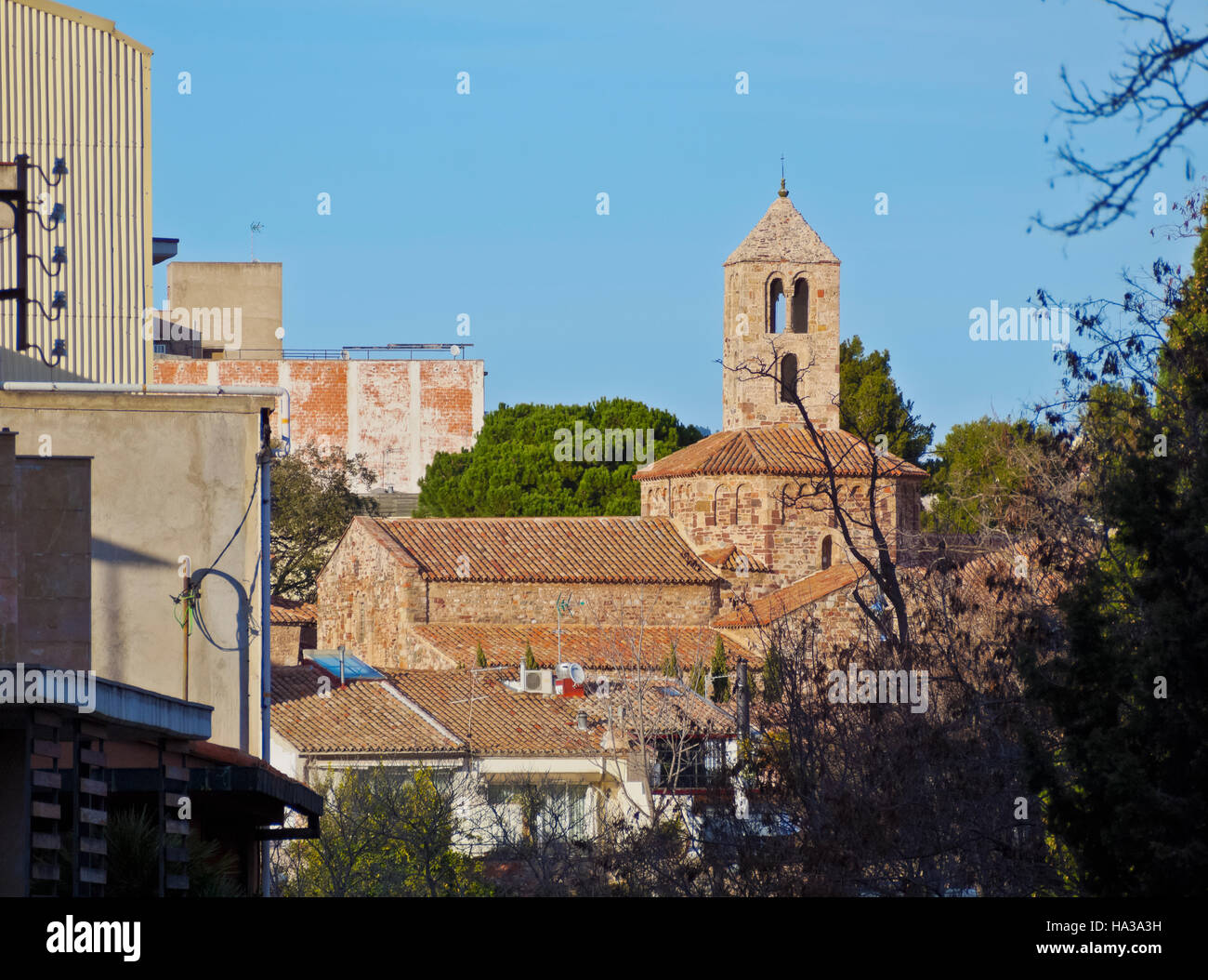 Spain, Catalonia, Barcelona Province, Terrassa, View of the Churches of ...