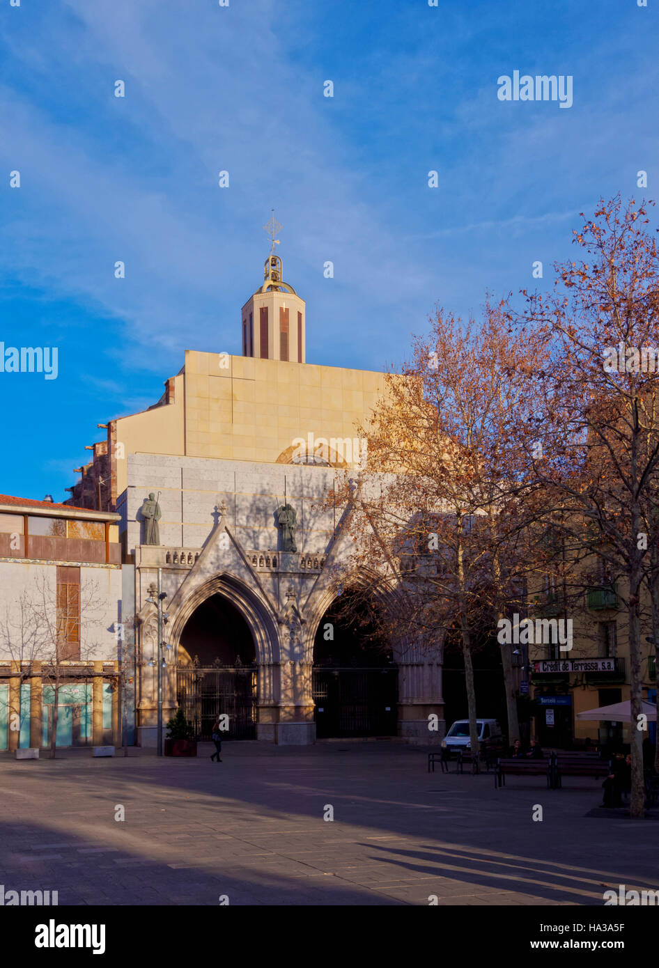 Spain, Catalonia, Barcelona Province, Terrassa, View of the Placa Vella ...