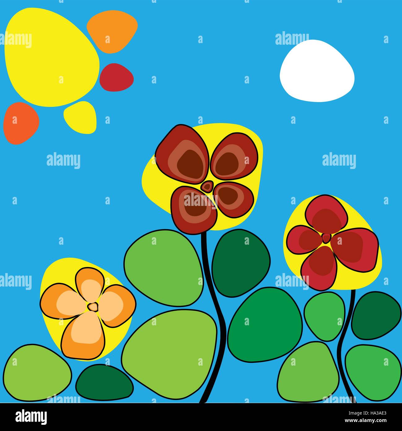 Warm flowers Stock Vector Images - Alamy