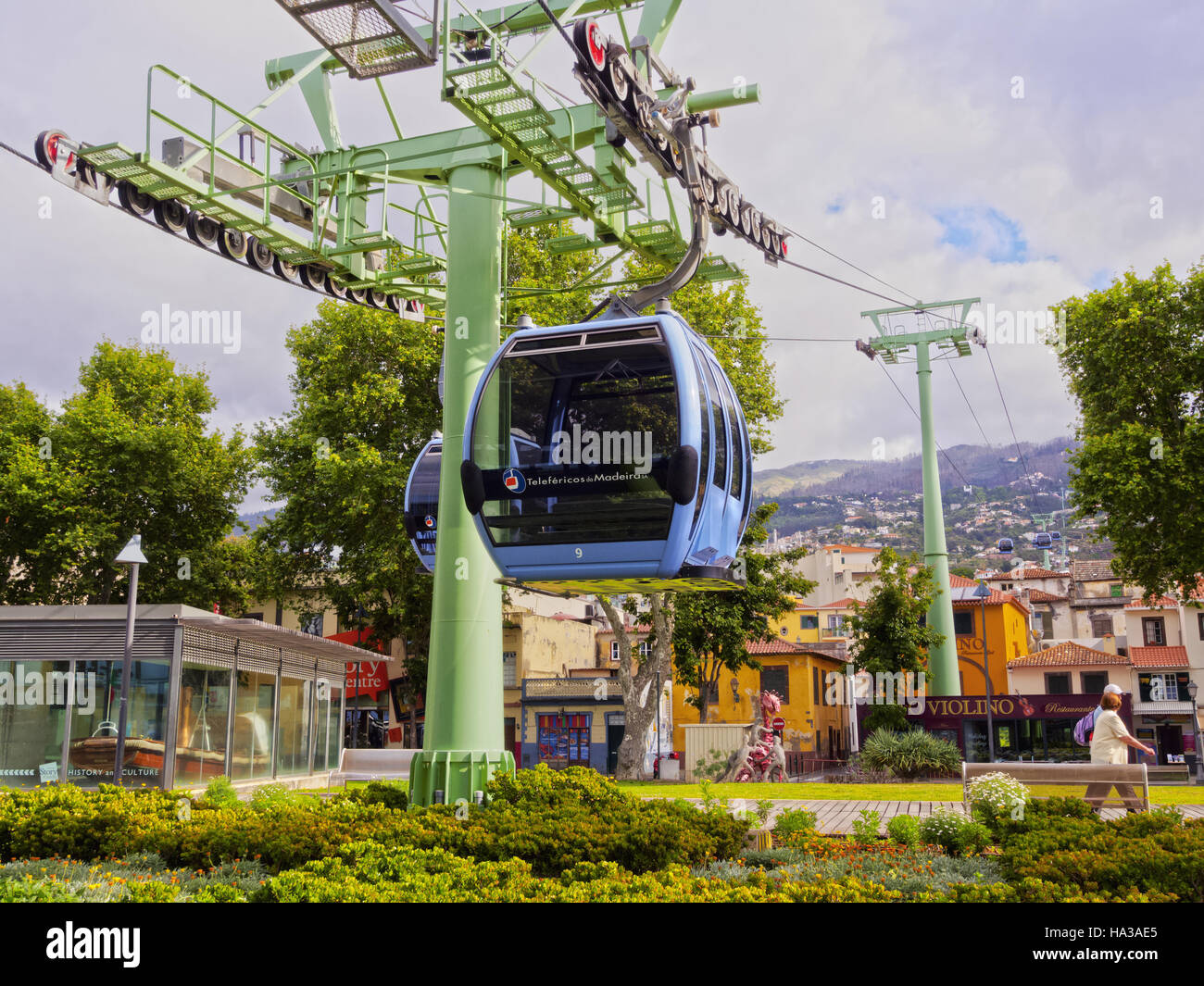 Portugal, Madeira, Funchal, View of the Funchal-Monte Cable Car Stock ...