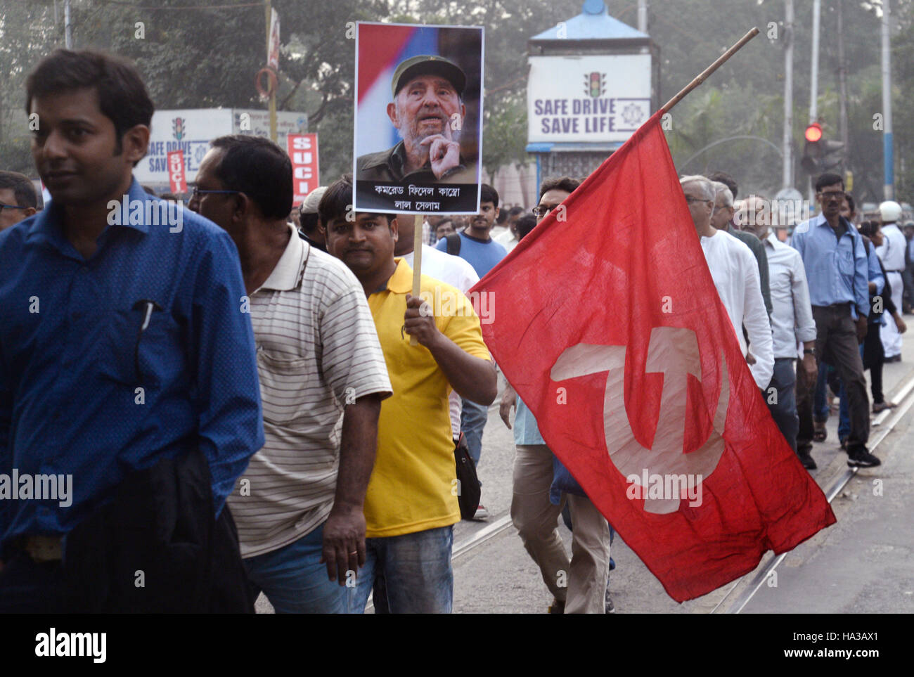 Kolkata, India. 26th Nov, 2016. All the Left parties of India organized ...