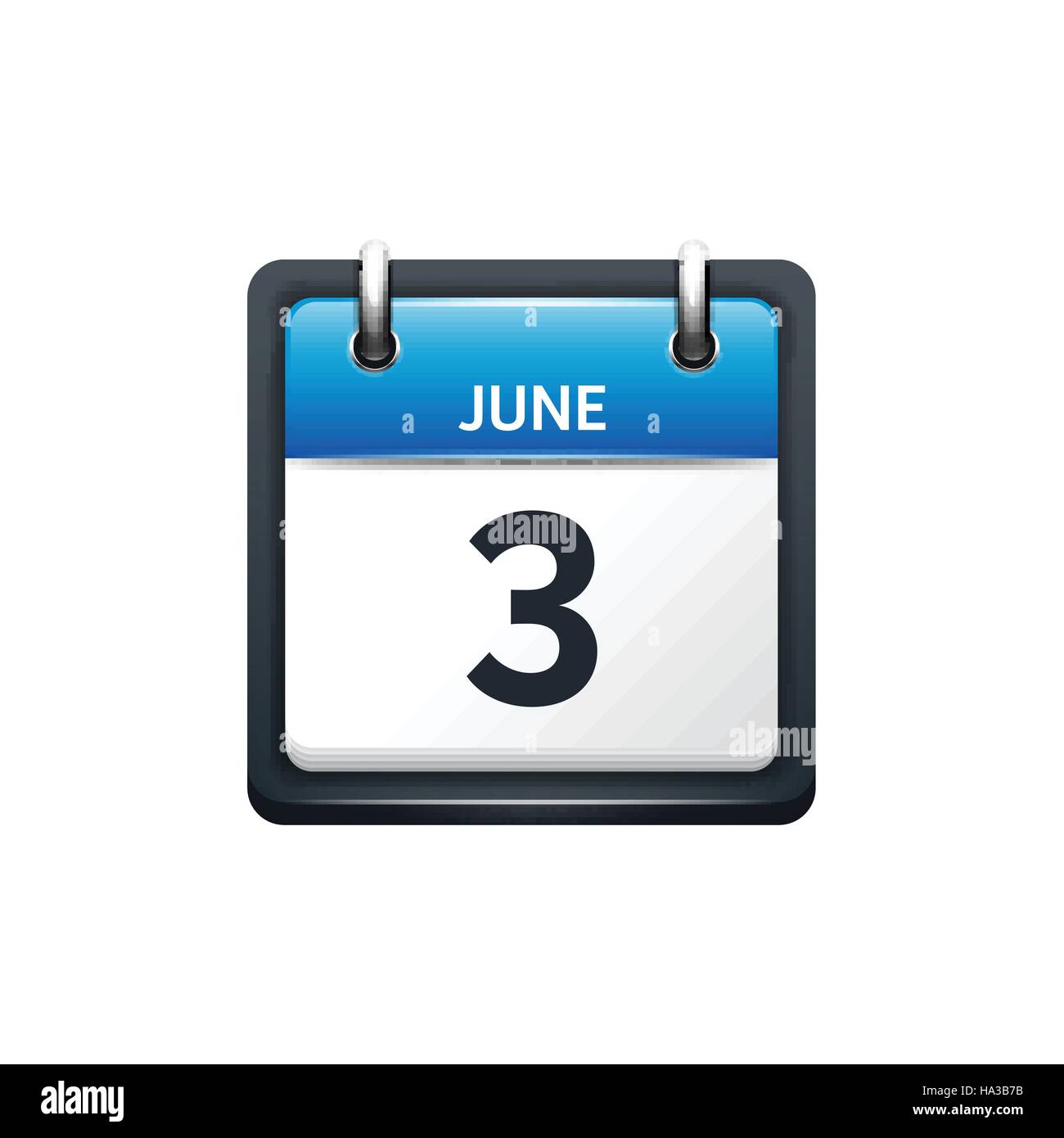 June 3. Isometric Calendar Icon With Shadow.Vector Illustration,Flat ...