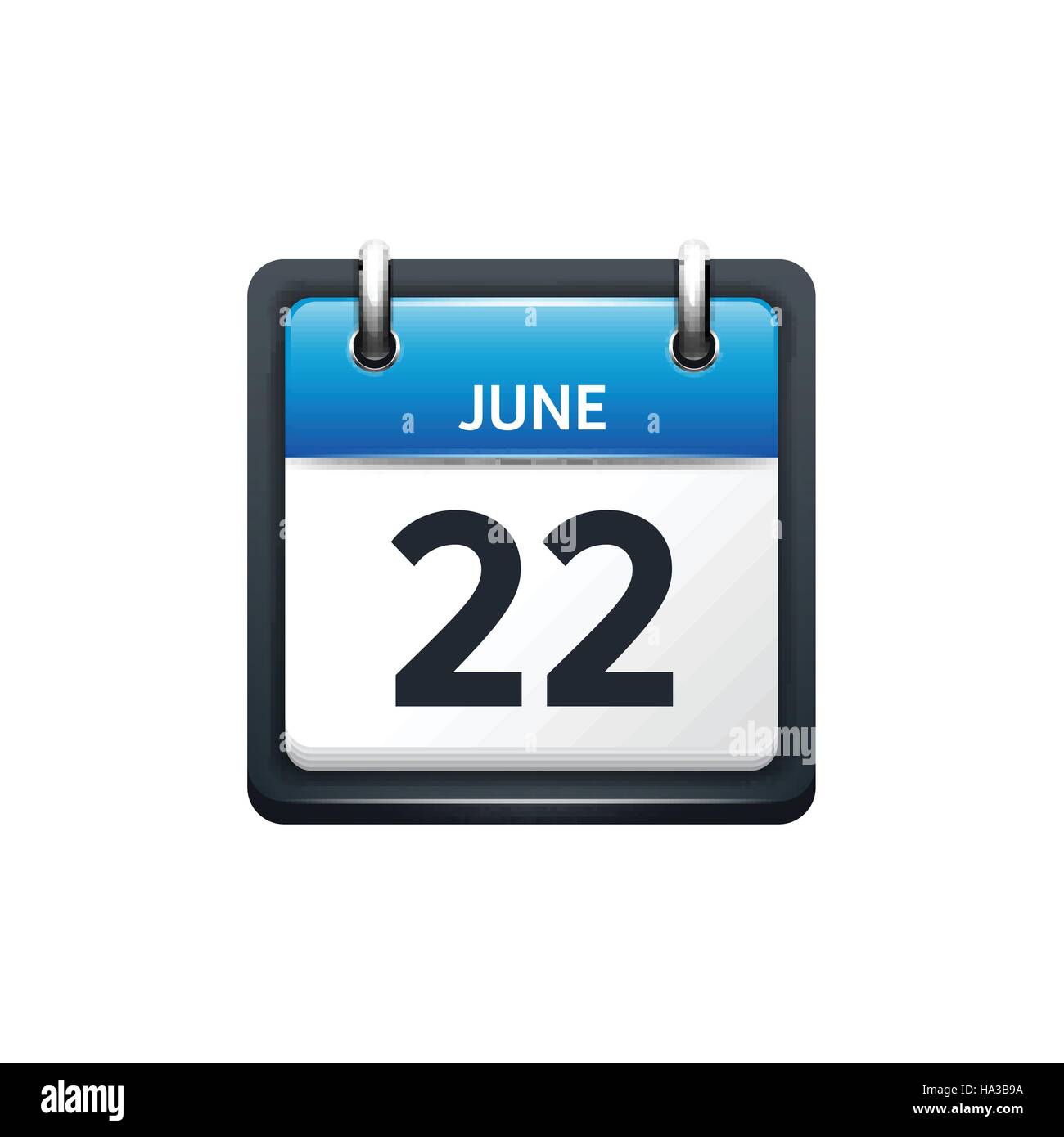June 22. Isometric Calendar Icon With Shadow.Vector Illustration,Flat ...