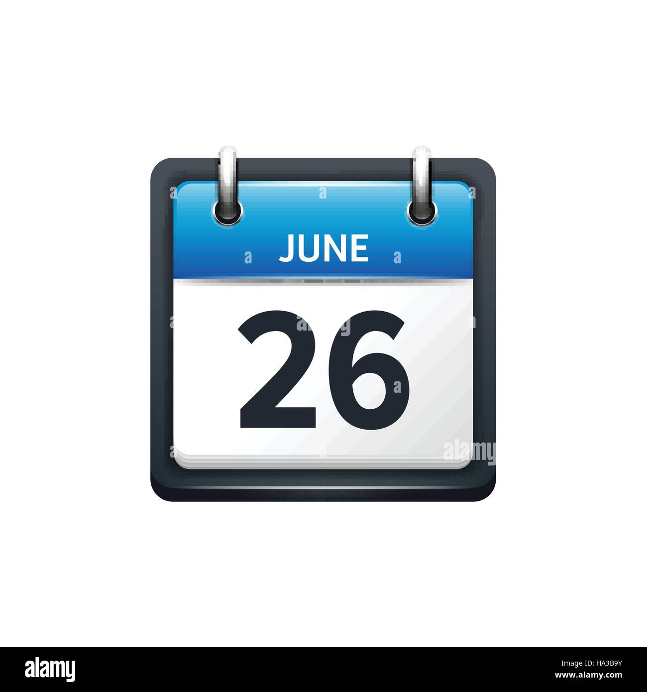 June 26. Isometric Calendar Icon With Shadow.Vector Illustration,Flat ...