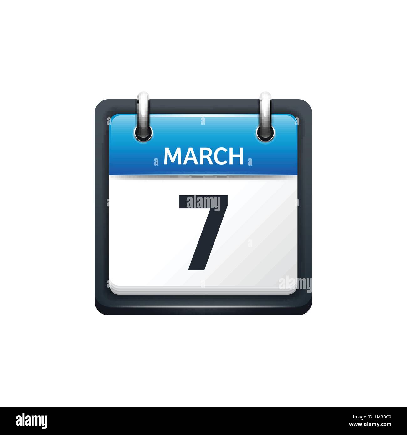 March 7. Isometric Calendar Icon With Shadow.Vector Illustration,Flat ...