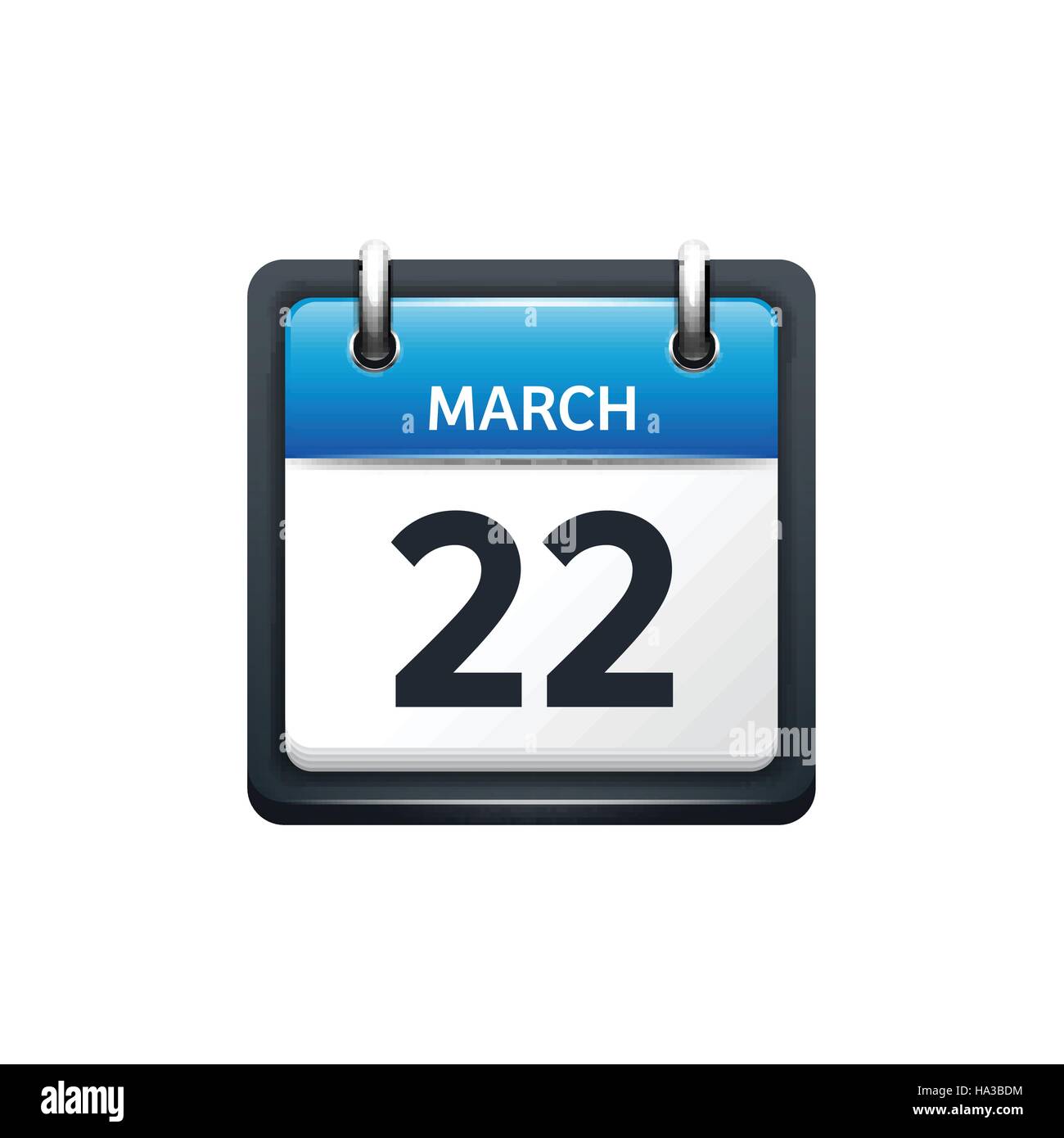 March 22. Isometric Calendar Icon With Shadow.Vector Illustration,Flat ...