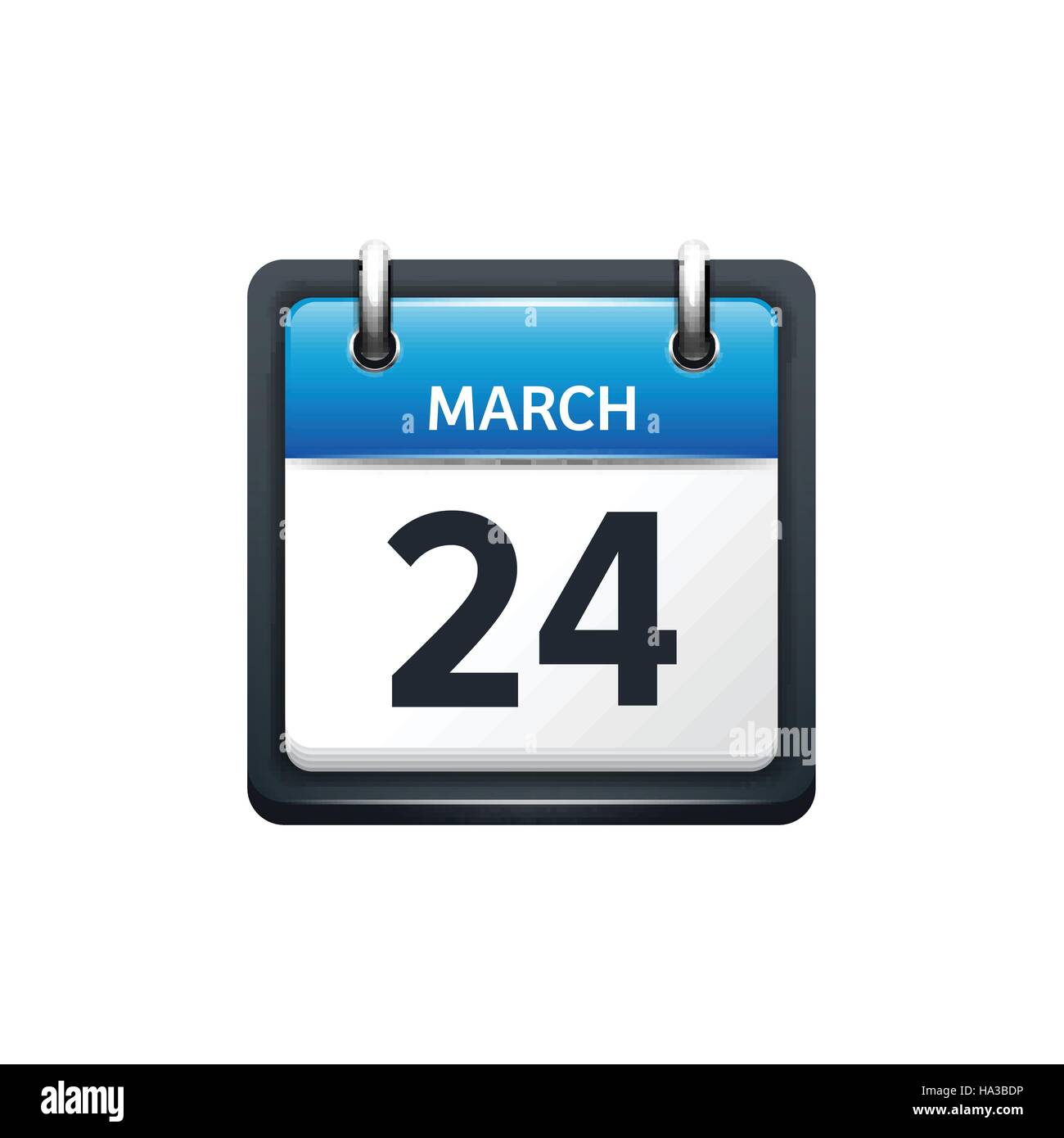 March 24. Isometric Calendar Icon With Shadow.Vector Illustration,Flat ...