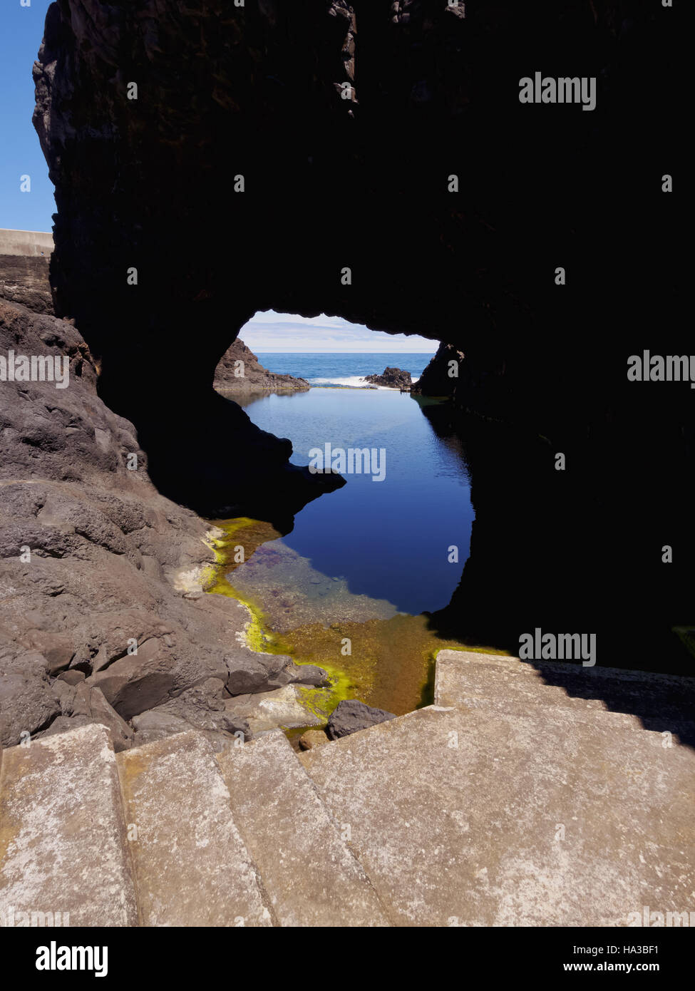 Portugal, Madeira, View of the natural swimming pools in Seixal Stock ...