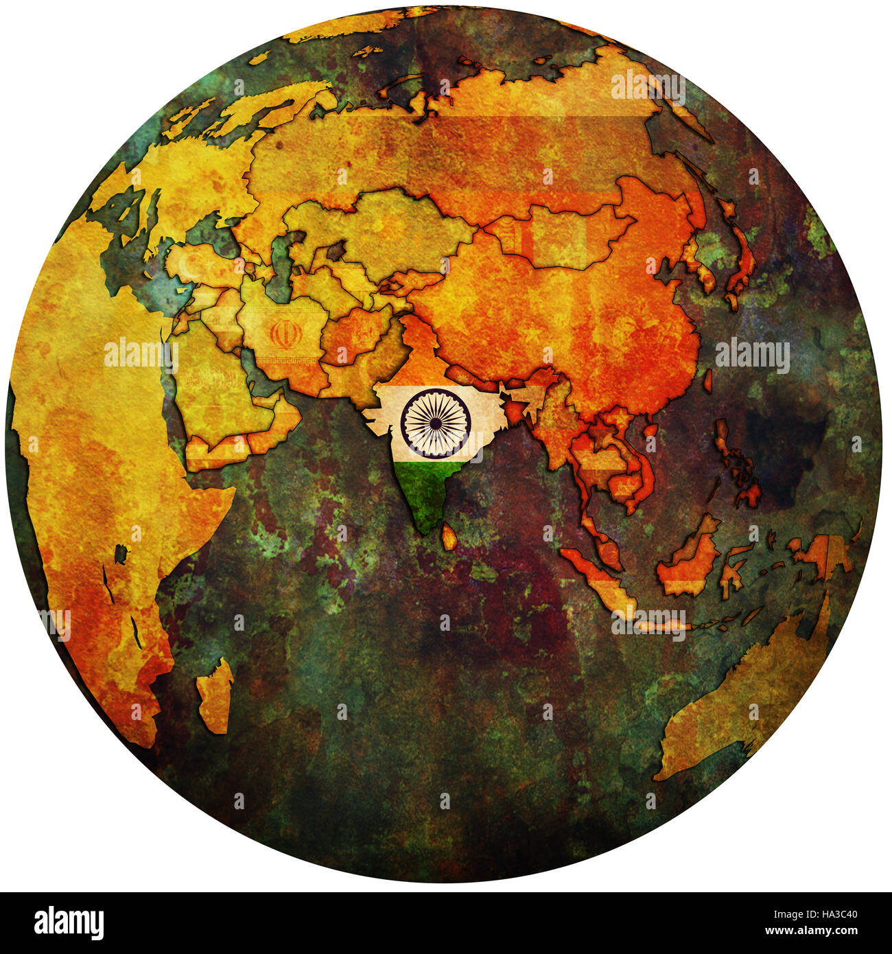 Outline map india over map hi-res stock photography and images - Alamy