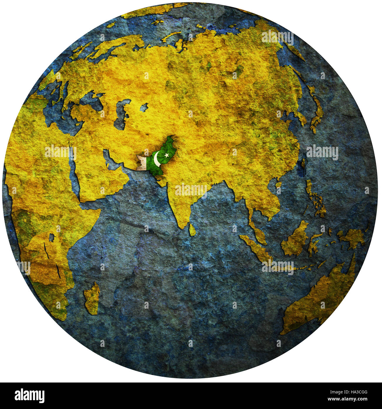 Pakistan on world globe hi-res stock photography and images - Alamy