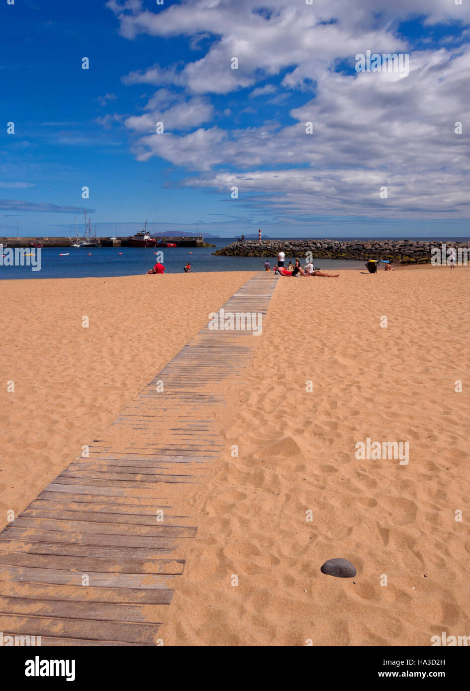 Portugal, Madeira, View of the beach in Machico Stock Photo - Alamy