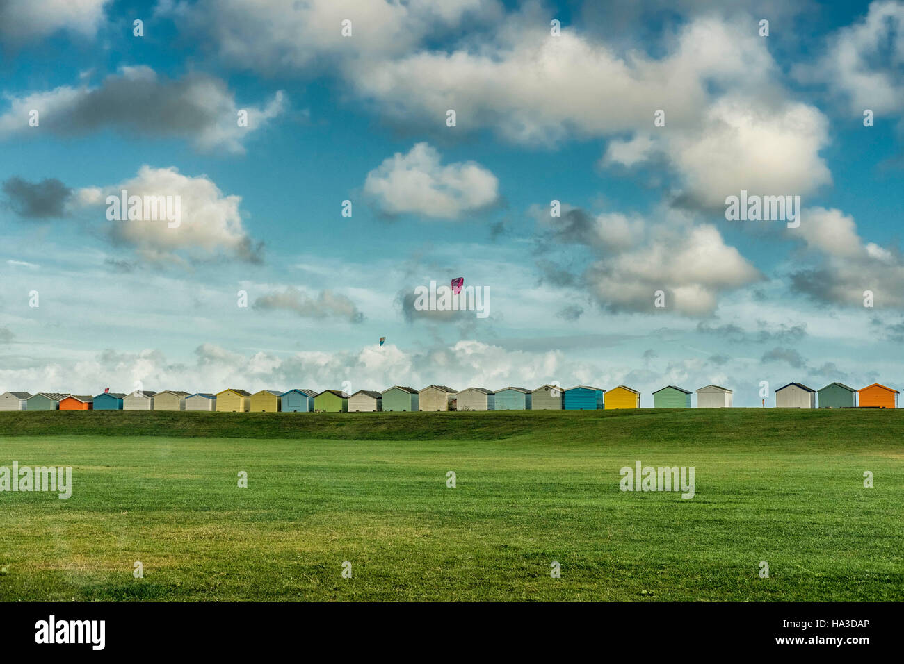 Beach Huts,Lancing Beach Green,Sussex,England Stock Photo - Alamy