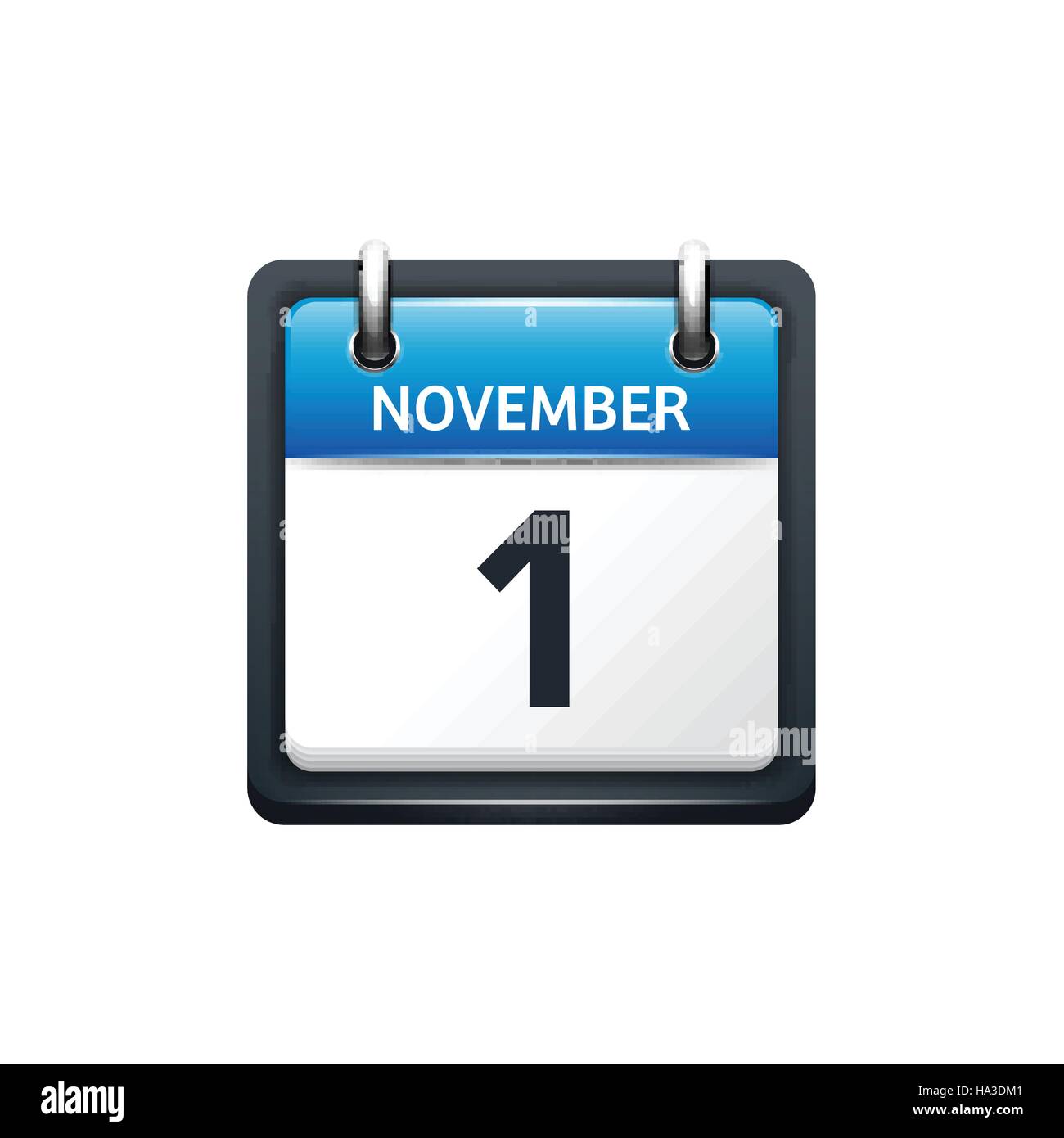 November 1. Isometric Calendar Icon With Shadow.Vector Illustration ...