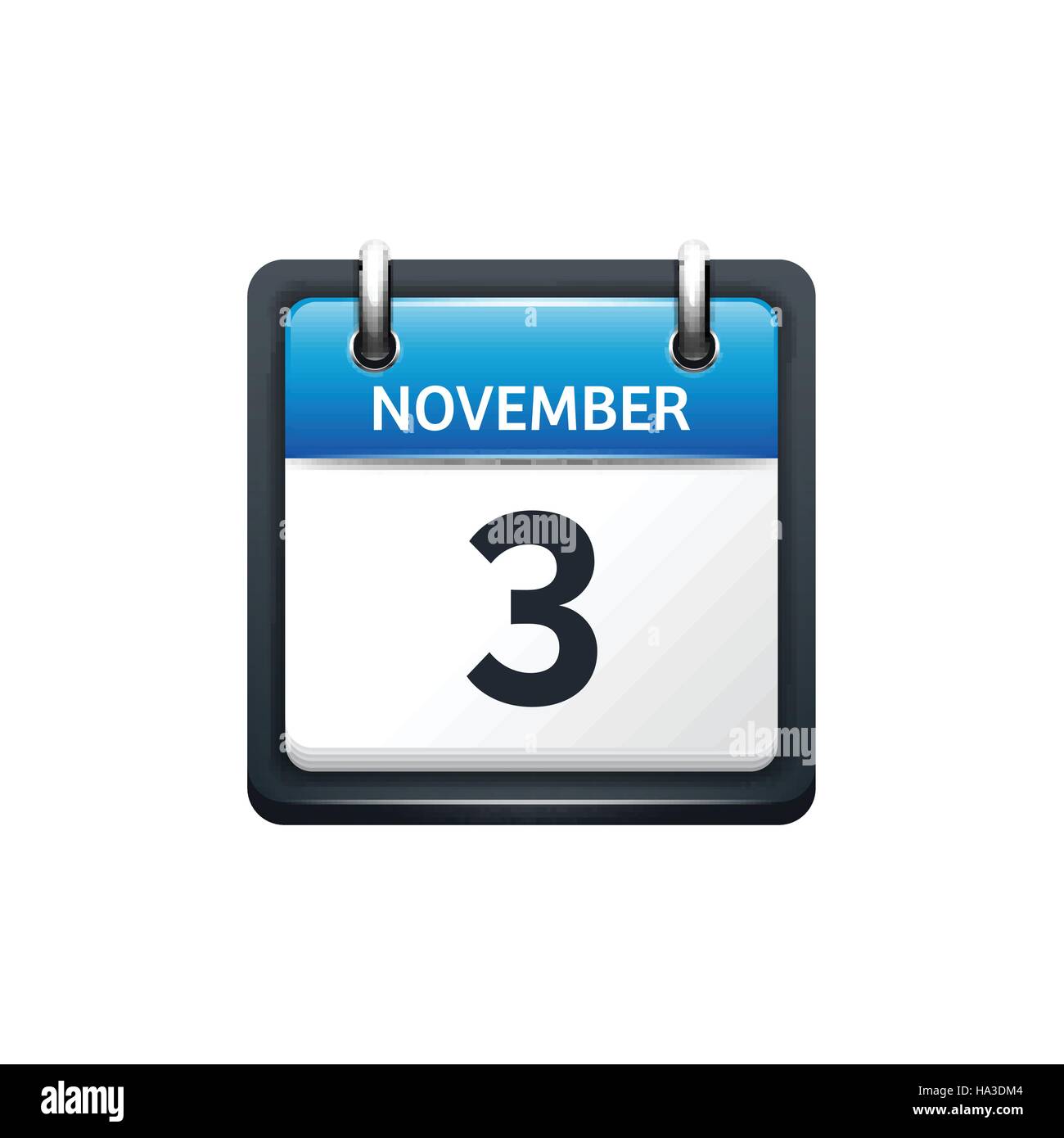 November 3. Isometric Calendar Icon With Shadow.Vector Illustration ...