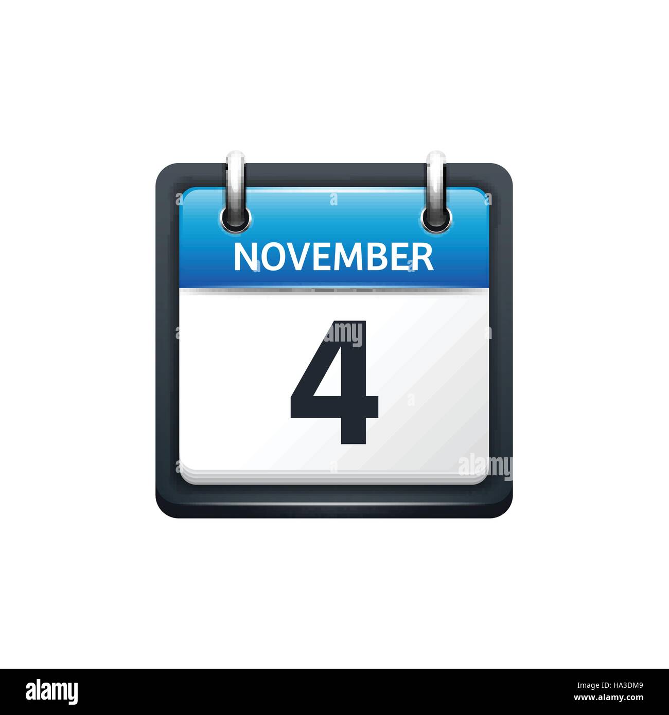 November 4. Isometric Calendar Icon With Shadow.Vector Illustration ...