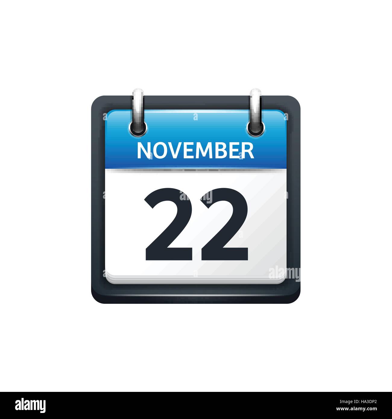 November 22. Isometric Calendar Icon With Shadow.Vector Illustration ...