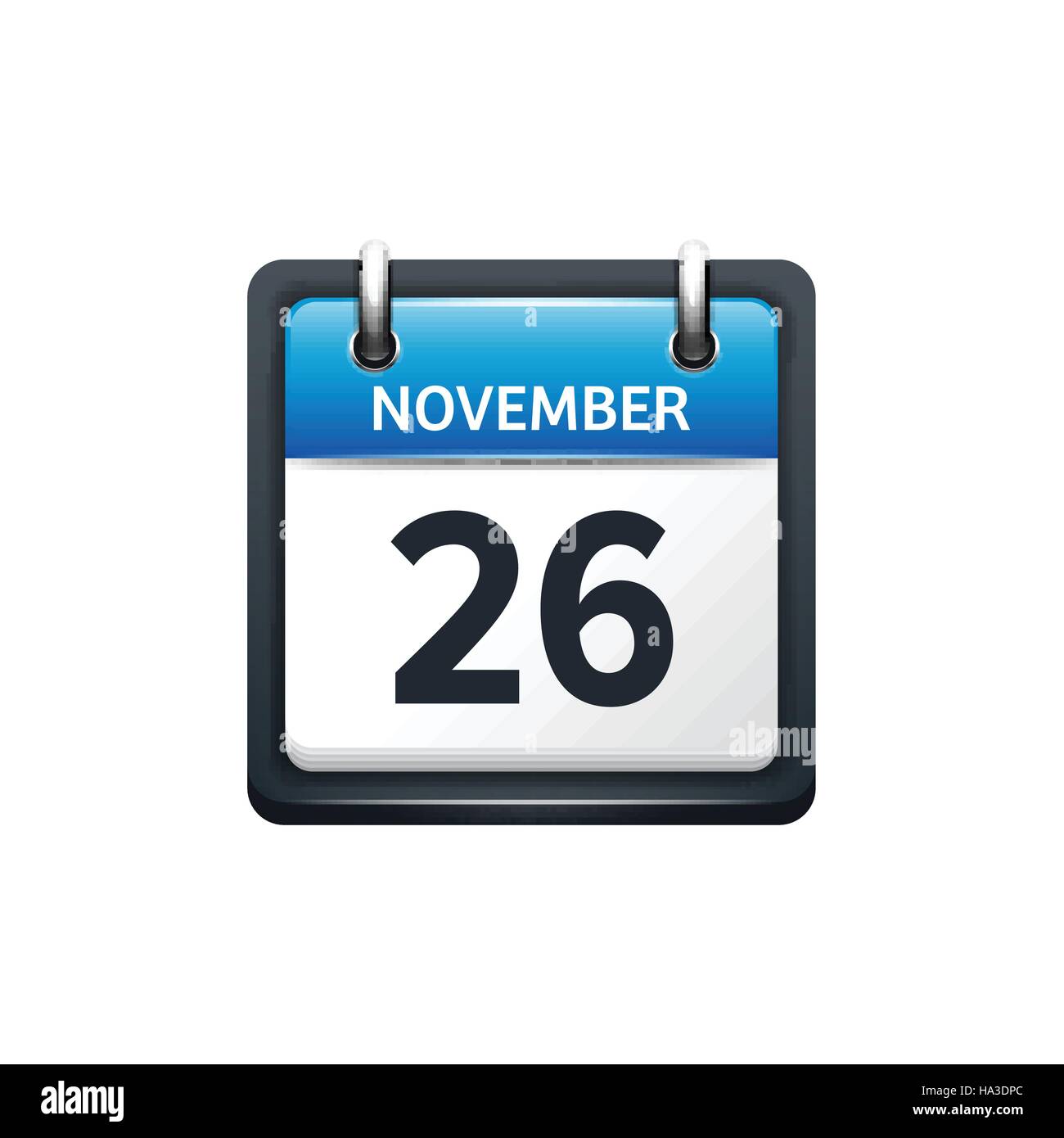 November 26. Isometric Calendar Icon With Shadow.Vector Illustration ...