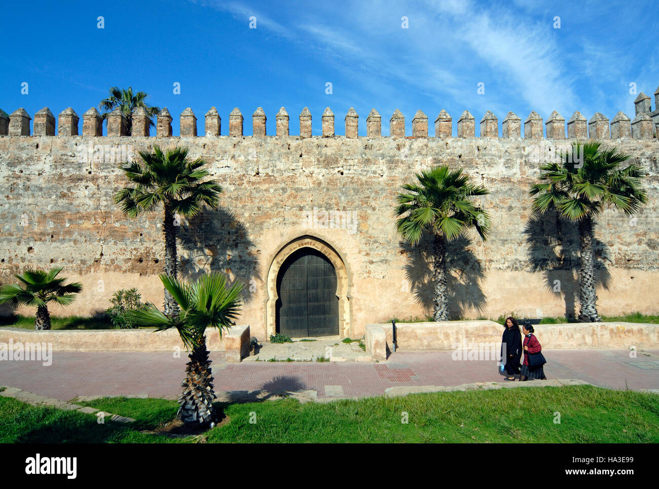 Kasbah des Oudaias, outer wall of the fortification in Rabat, Morocco ...
