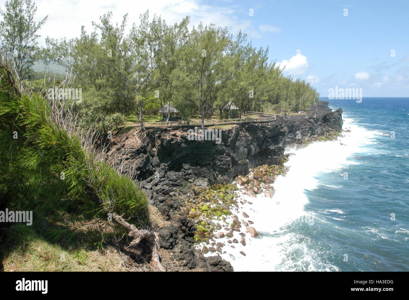Wild coast at Cap Mechant in la Reunion island, France Stock Photo - Alamy