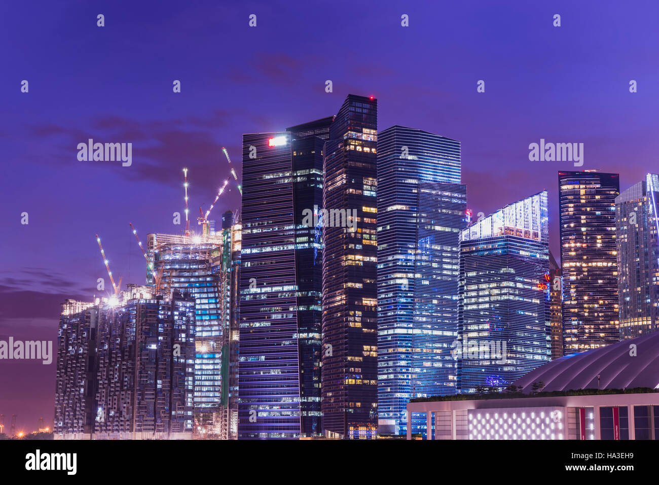 abstract night cityscape with twilight time - can use to display or ...