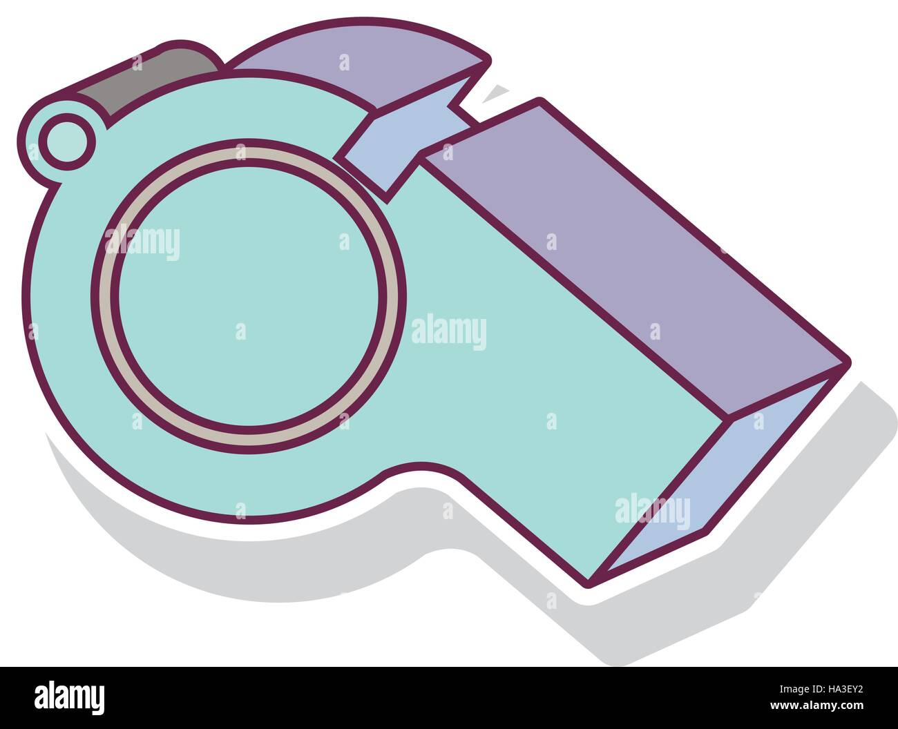 silhouette pastel color of whistle with shadow vector illustration ...