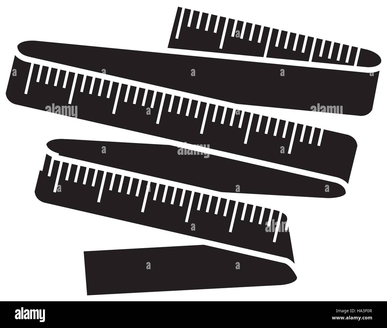 silhouette monochrome with measuring tape vector illustration Stock ...