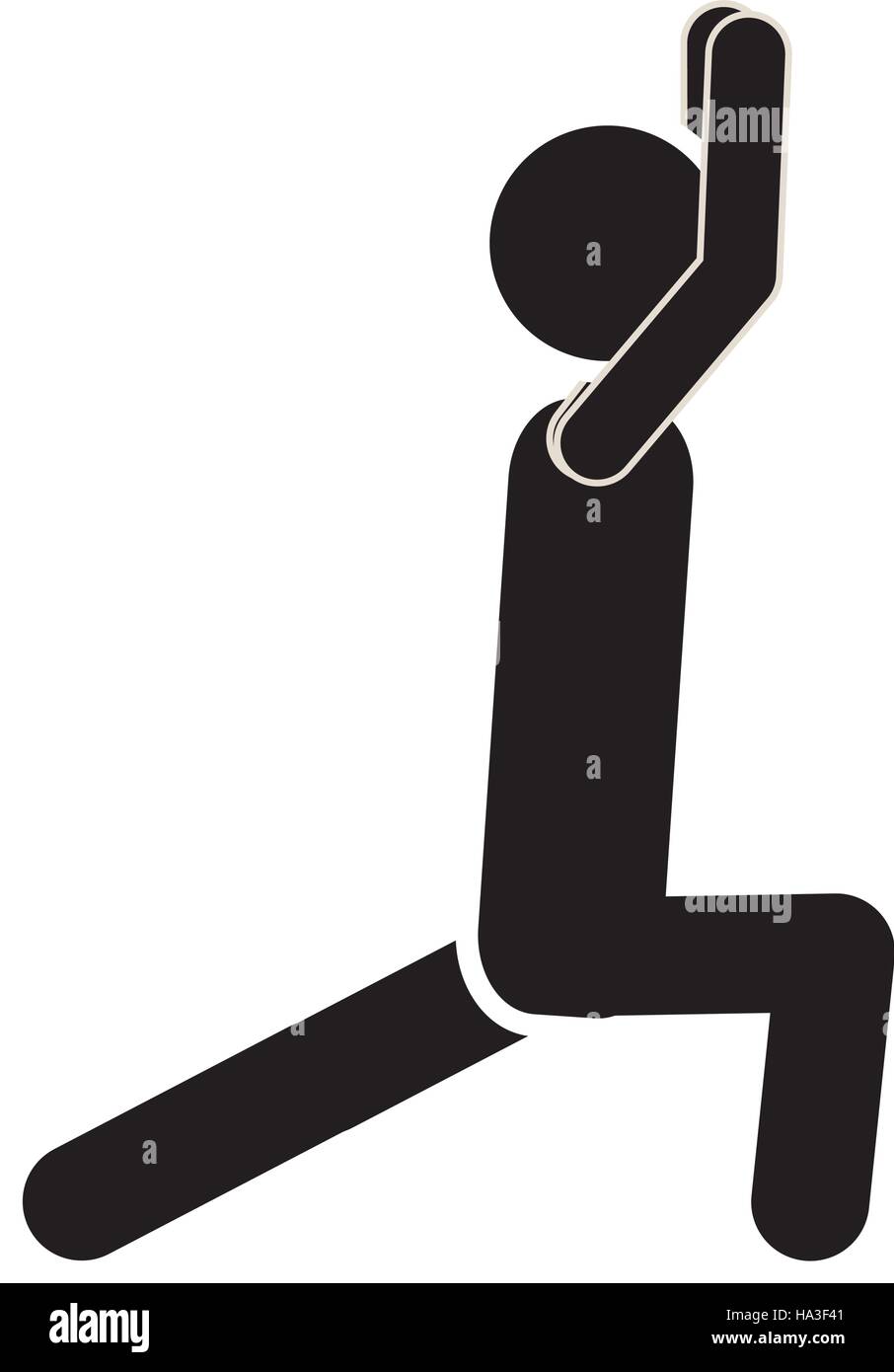 silhouette monochrome man squat icon vector illustration Stock Vector ...