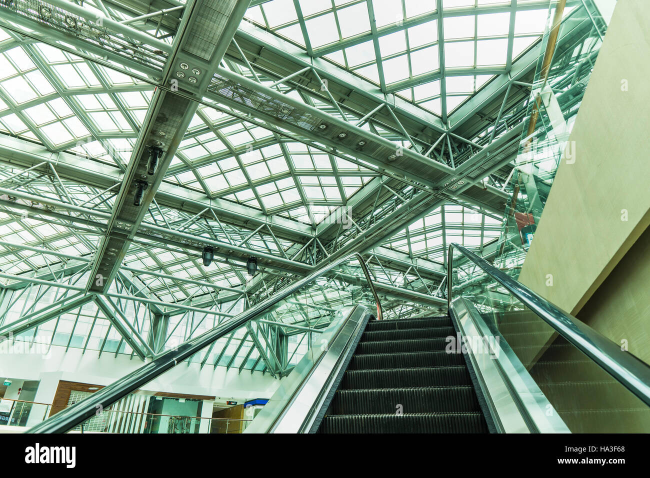 roof steel of department store and escalator - can use to display or ...