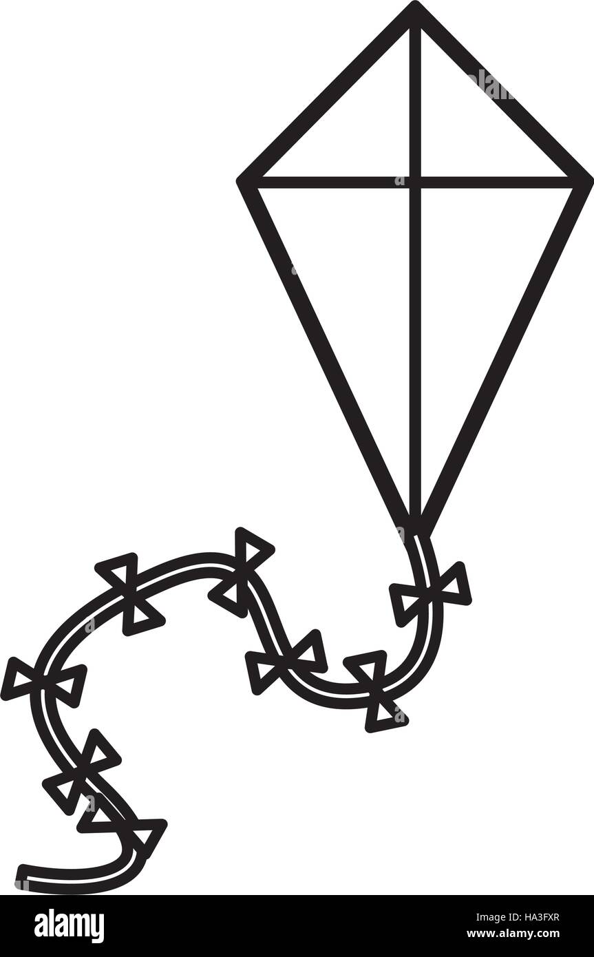 silhouette kite in triangular shape vector illustration Stock Vector ...