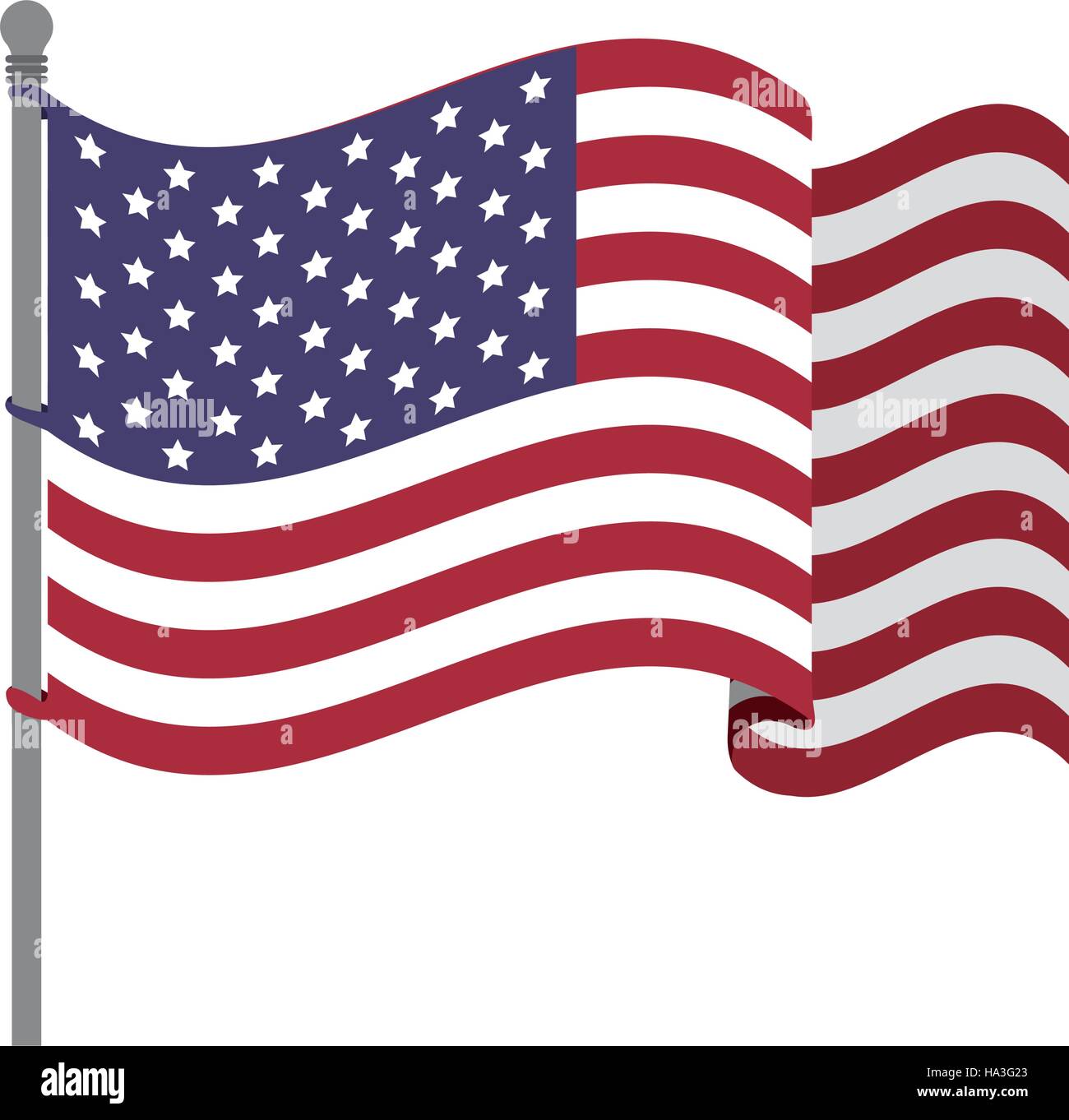 United States flag with waving wind vector illustration Stock Vector ...